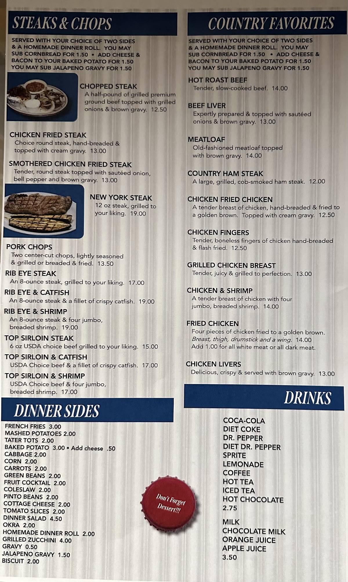 Menu at Woodbridge Restaurant, Oklahoma City, NW 39th St
