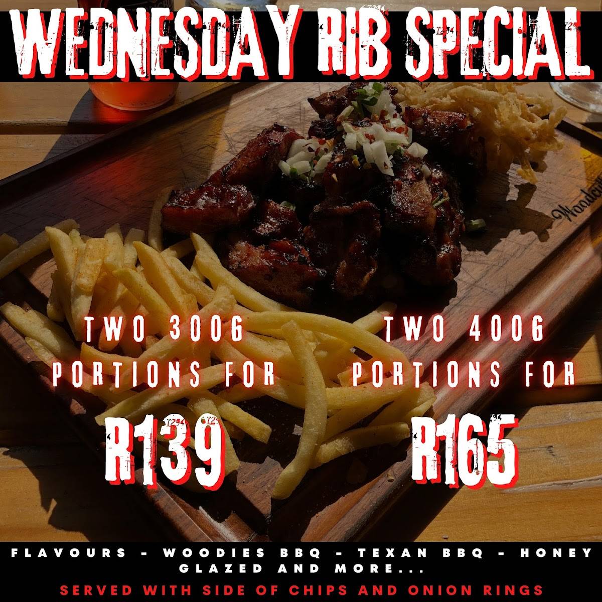 Menu at Woodcutters Restaurant, Durban