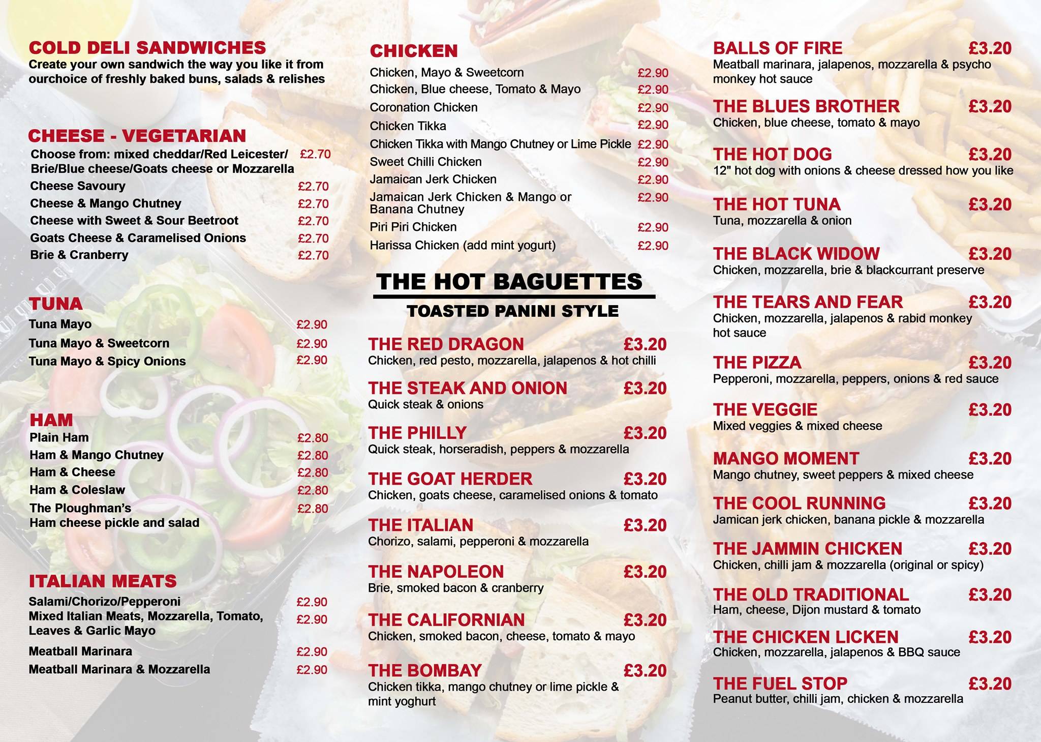 Menu at Wooden Deli cafe, North Shields, 59-61 Saville St