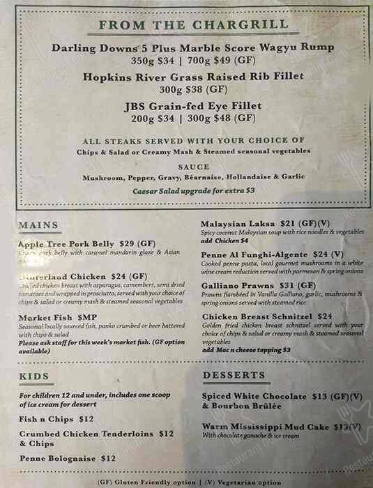 Menu at Woodford Village Hotel pub & bar, Woodford