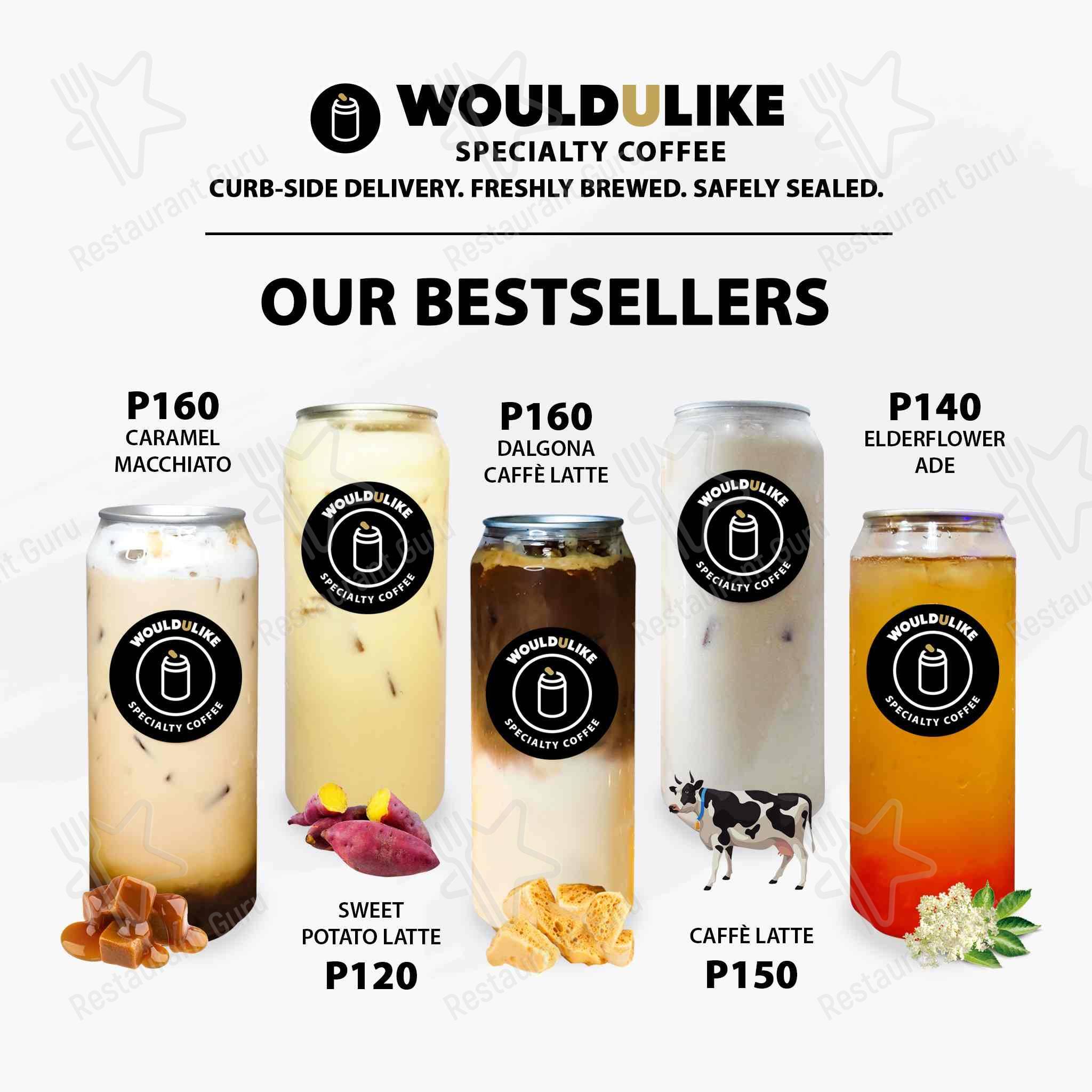 Menu at WouldULike Specialty Coffee cafe, Quezon City