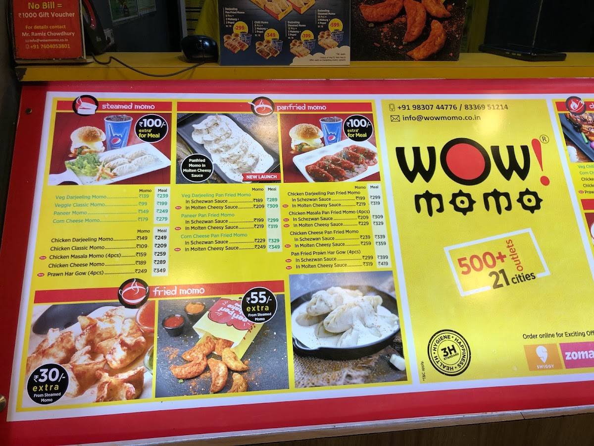 Menu at Wow! Momo, Maheshtala, No B1/70