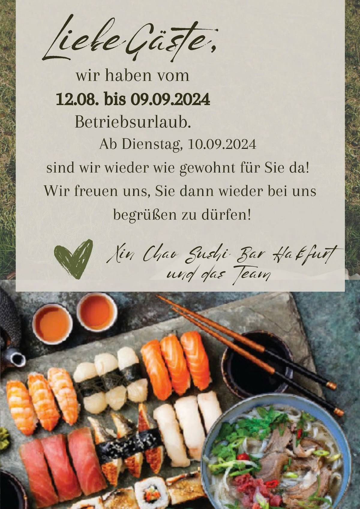 Menu at Xin Chao Sushi Bar Haßfurt, Haßfurt