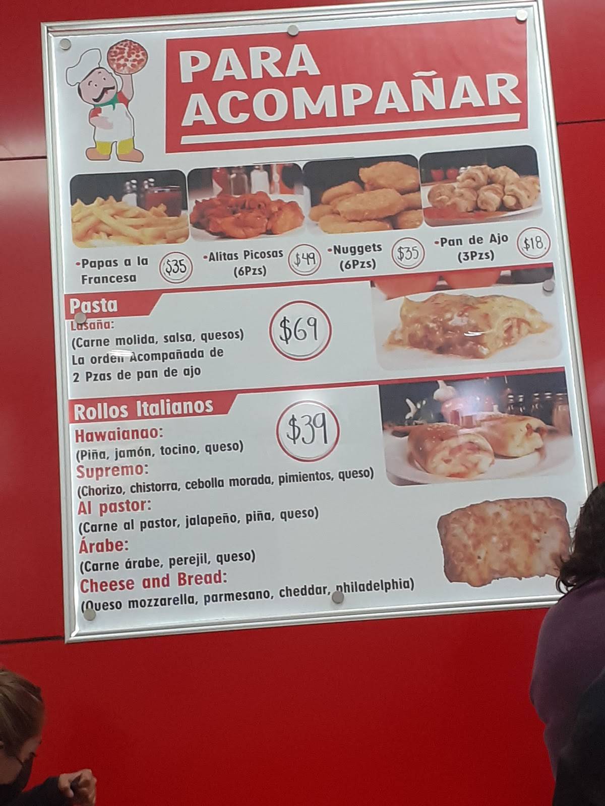 Carta del restaurante Yankee"s Pizza, Tehuacán
