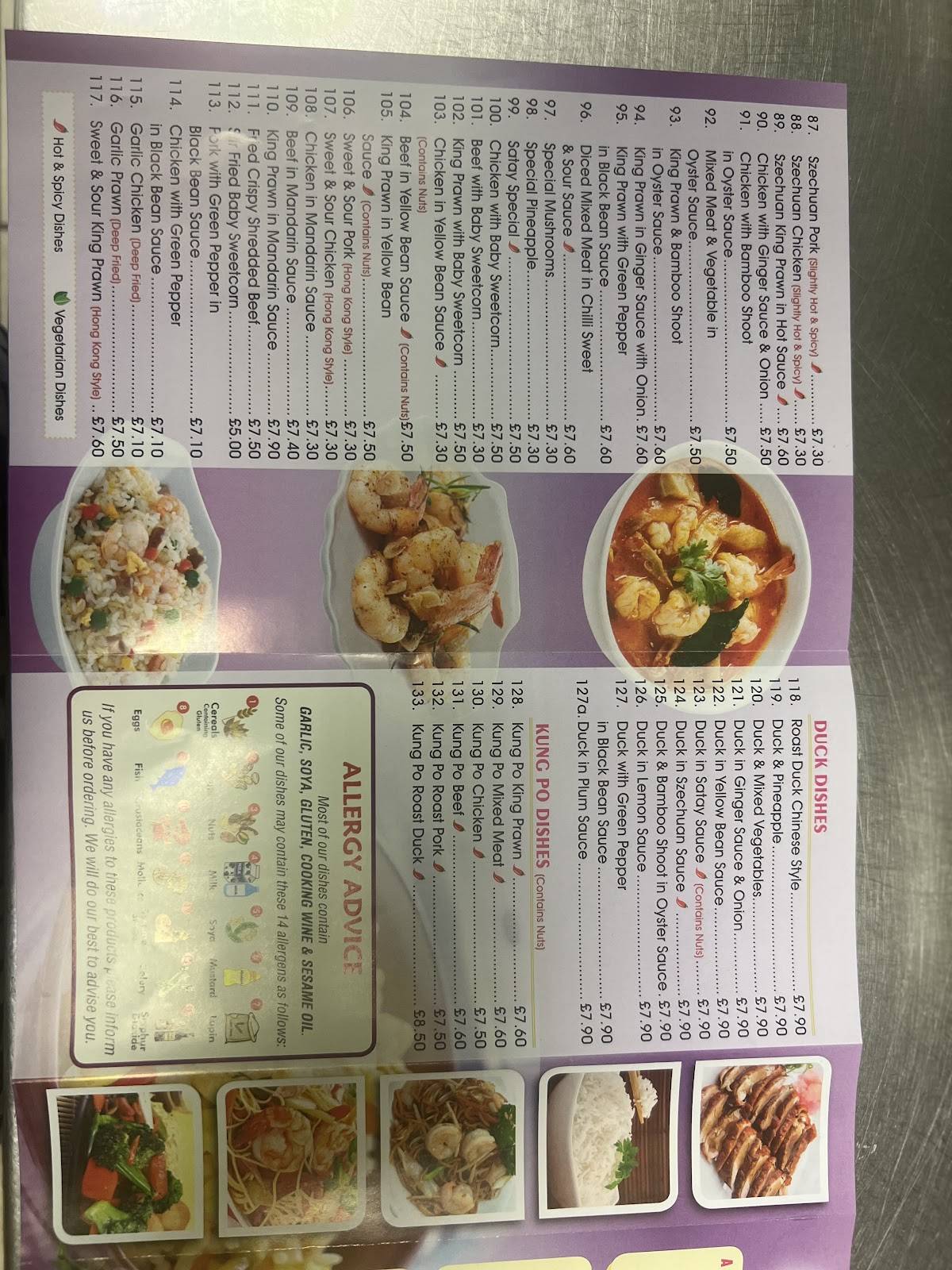 Menu at Uncle Wong restaurant, Yate, Lark Rise