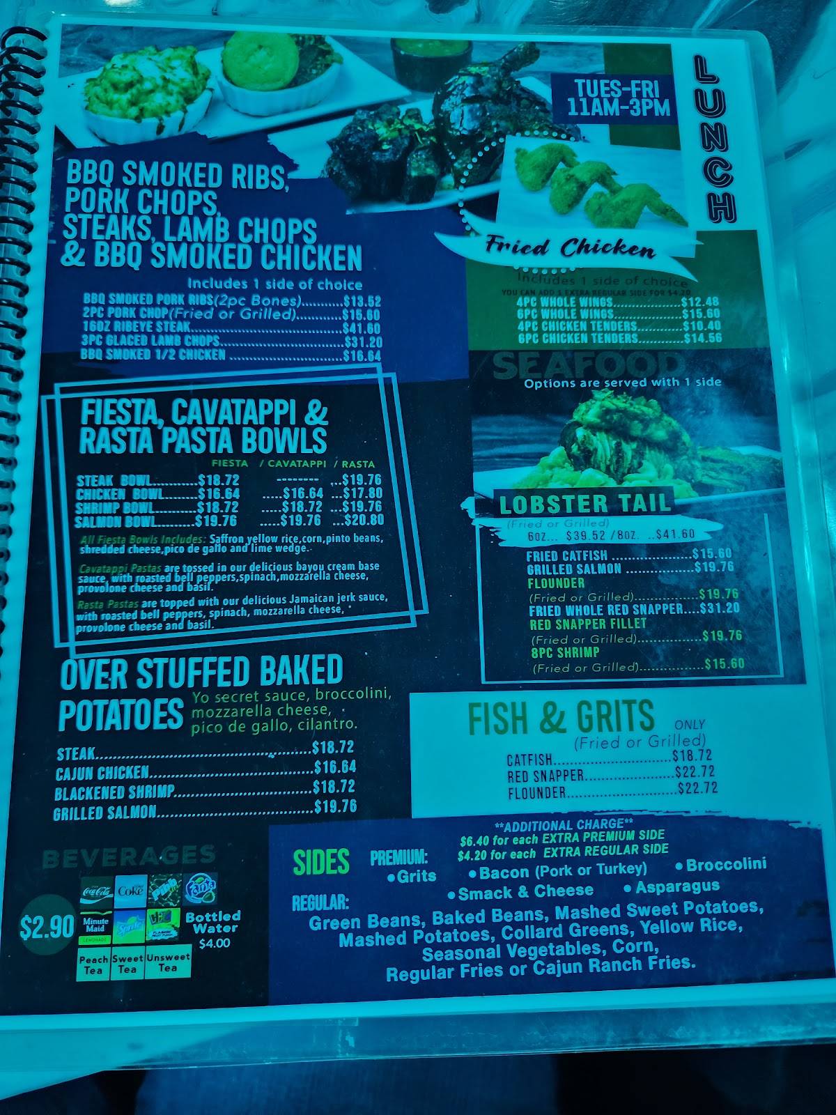Menu at Yo Chef Surf and Turf Smokehouse restaurant, Birmingham