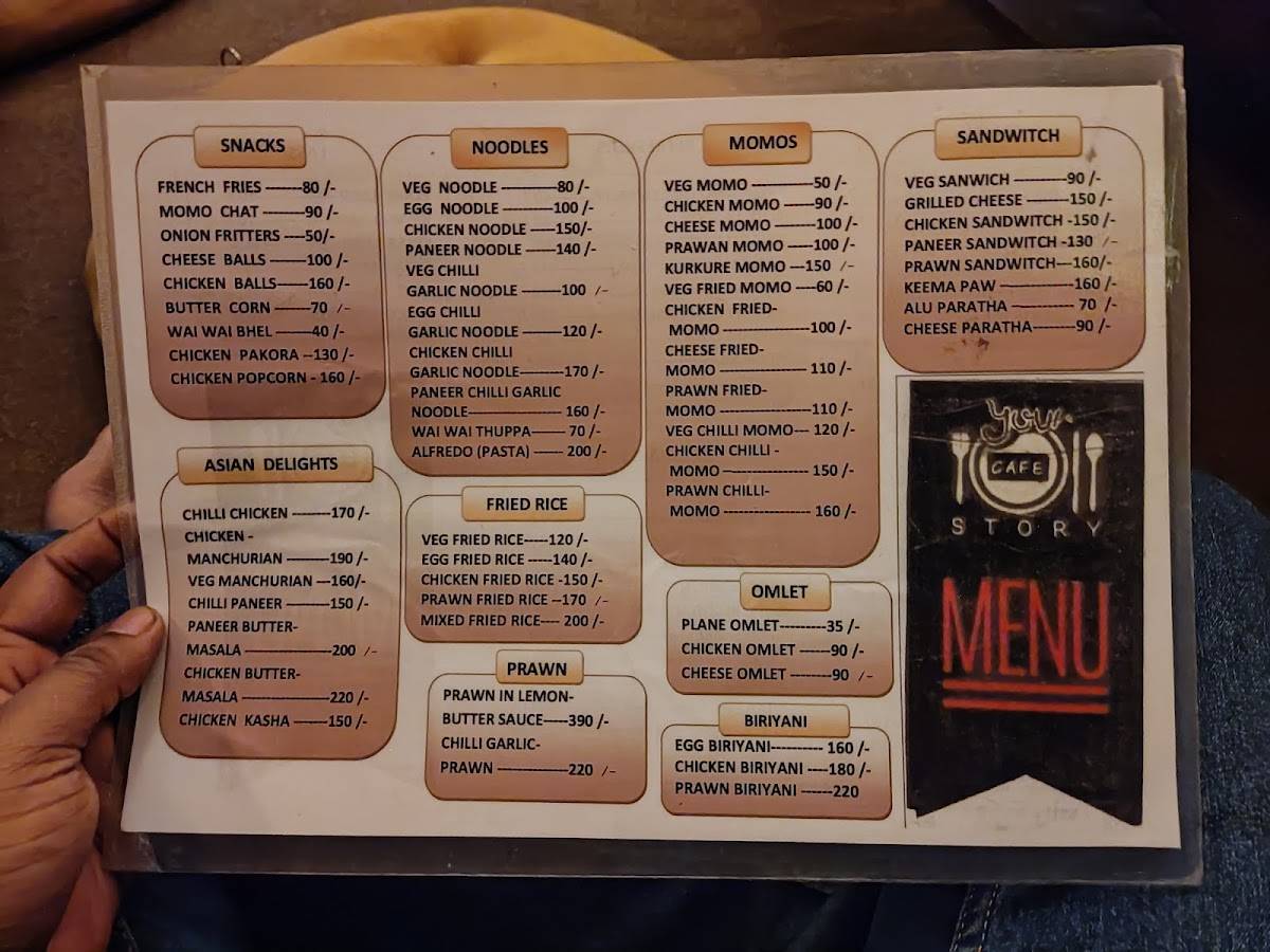 Menu at Your Cafe Story, Siliguri