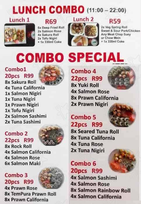 Menu at Yuki Sushi & Asian Cuisine Brackenfell restaurant, Cape Town ...