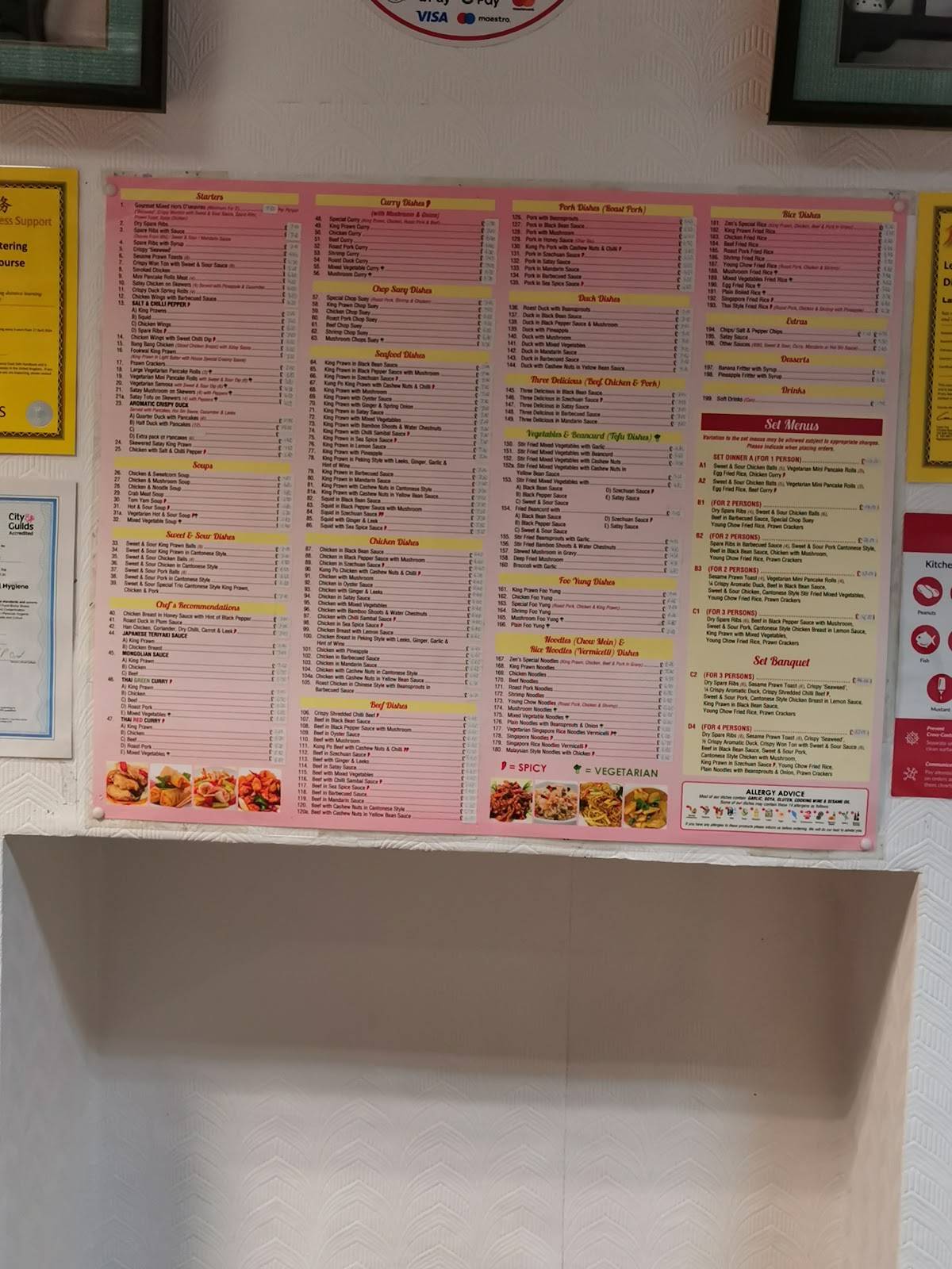 Menu at Zen Chinese Take Away restaurant, Stamford