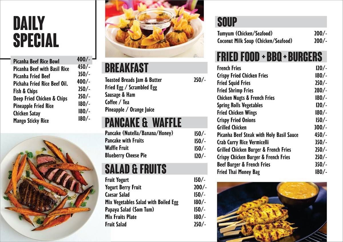 Menu at Zeus Phi Phi pub & bar, Ao Nang