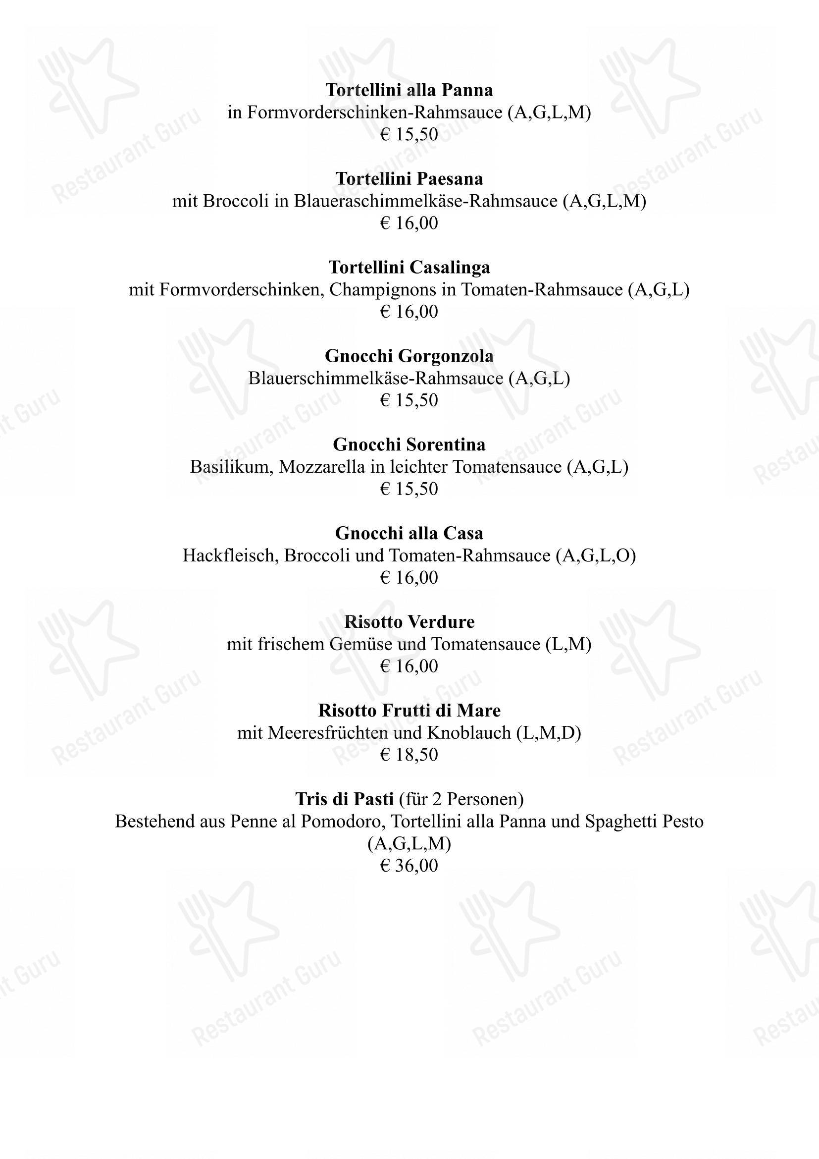 Carta de pizzería Zum Grünen Baum, Lauterach, Österreich