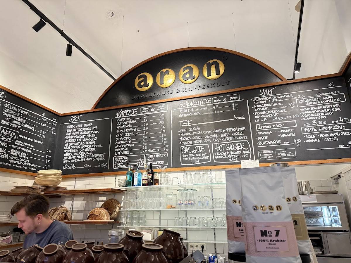 Speisekarte von aran Fünf Höfe cafe, München, Theatinerstraße 12