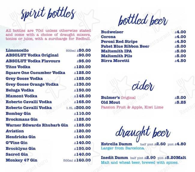 Menu at Beach House Bistro & Bar, Blackpool, Festival House The