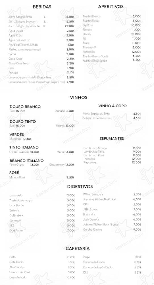Menu em BOX 208 Italian Food restaurante, Matosinhos