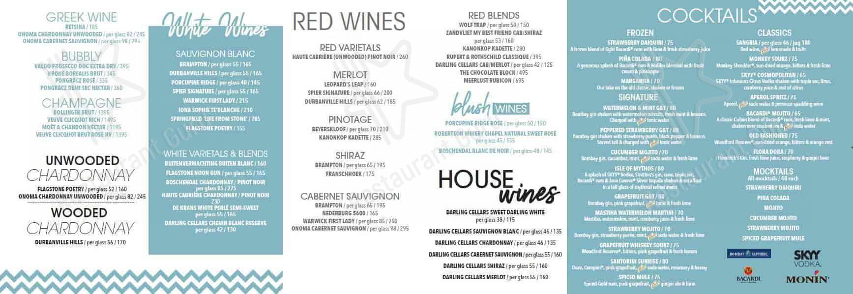 Menu at Mythos Cradlestone Mall restaurant, Roodepoort, U92