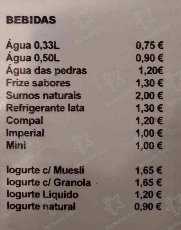 Menu em O Ginásio restaurante, Lisboa