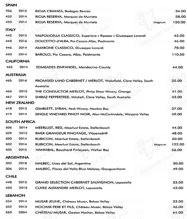 Menu at The Petersham Restaurant, Richmond