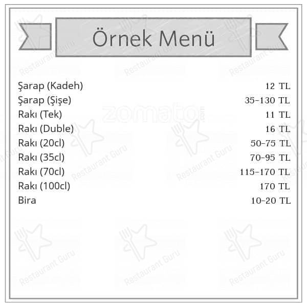 Menu at yasu taverna, Bodrum, Ilhan Berk Sok