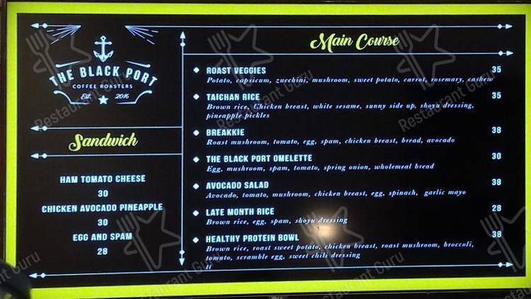Menu at blackport coffee BM cafe, North Jakarta, Bay Walk Mall Jl ...