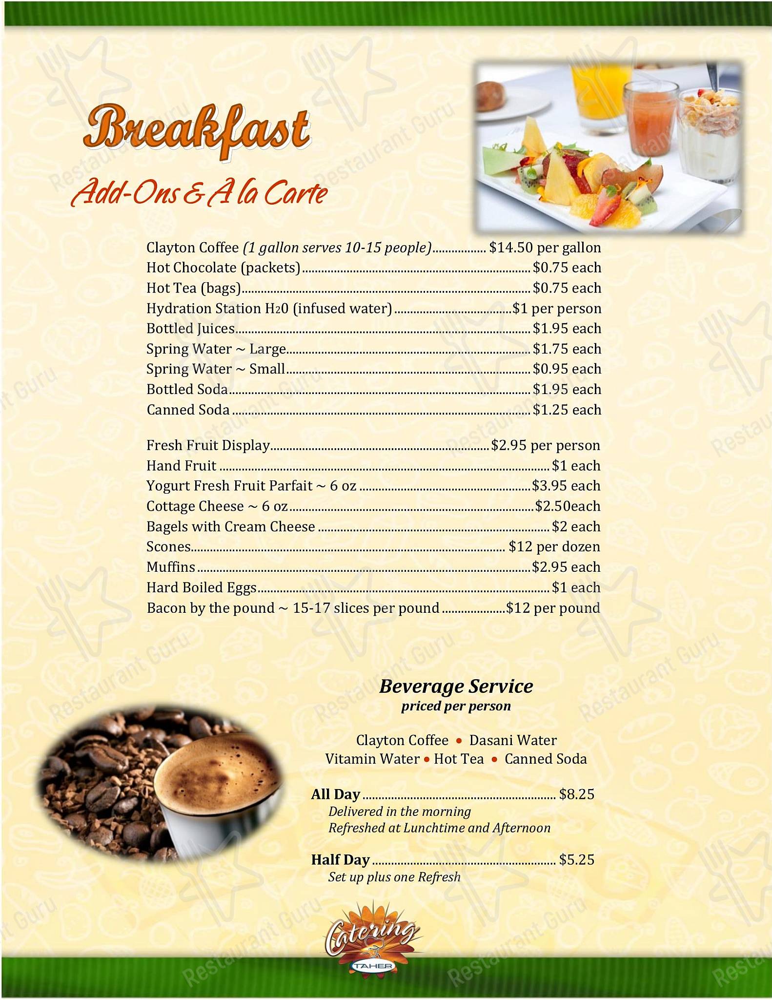Carta de Merced College Cafeteria, Merced