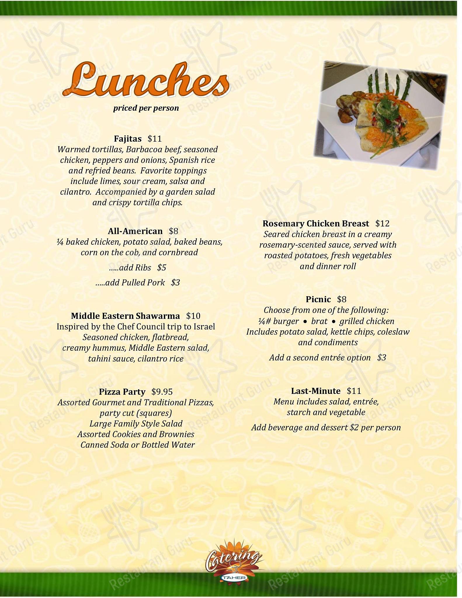 Carta de Merced College Cafeteria, Merced