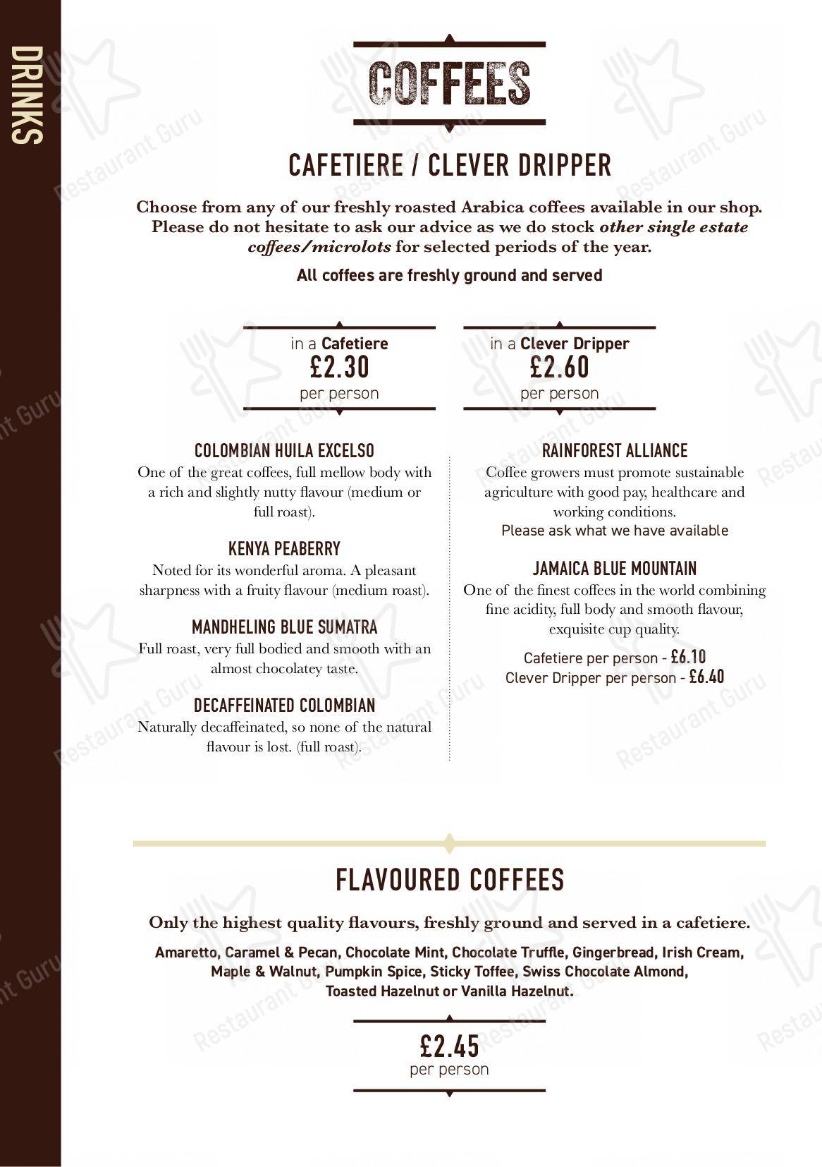 Menu at Exchange Coffee Co cafe, Blackburn
