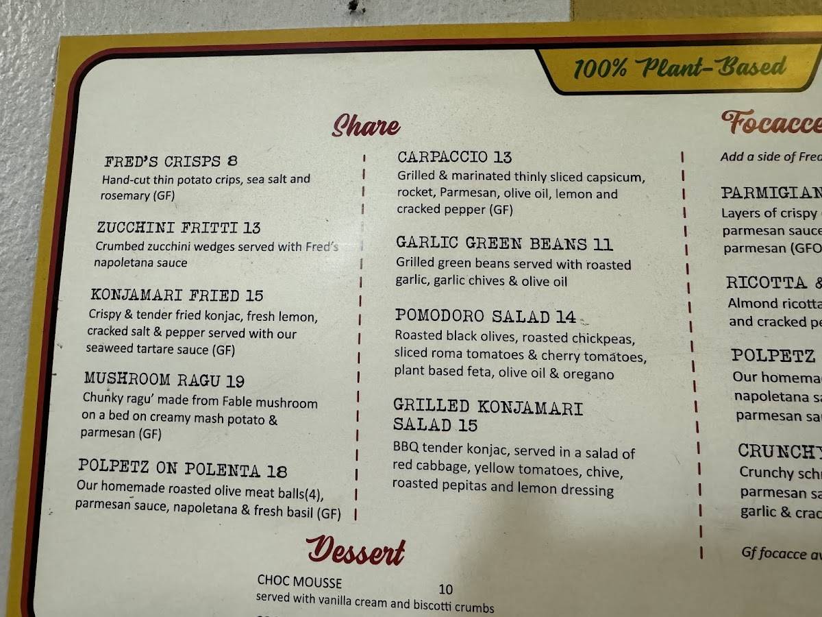 Menu at don Fred restaurant, Newtown