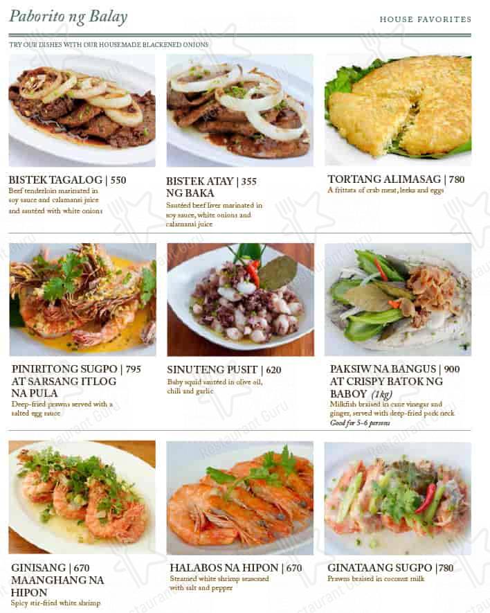 Menu at Balay Dako restaurant, Tagaytay, Tagaytay - Nasugbu Hwy