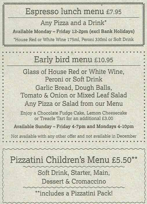 Menu at Croma Prestwich restaurant, Manchester, 30 Longfield Centre