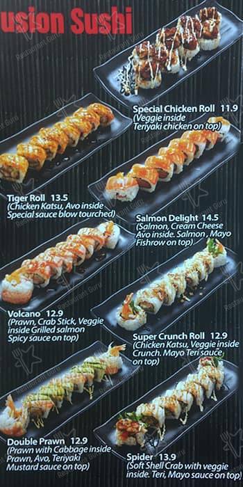 Menu at Komo Sushi restaurant, Tingalpa