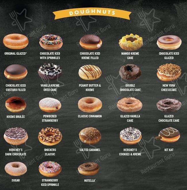 Menu at Krispy Kreme cafe, Mandaluyong, 30 Epifanio de los Santos Ave