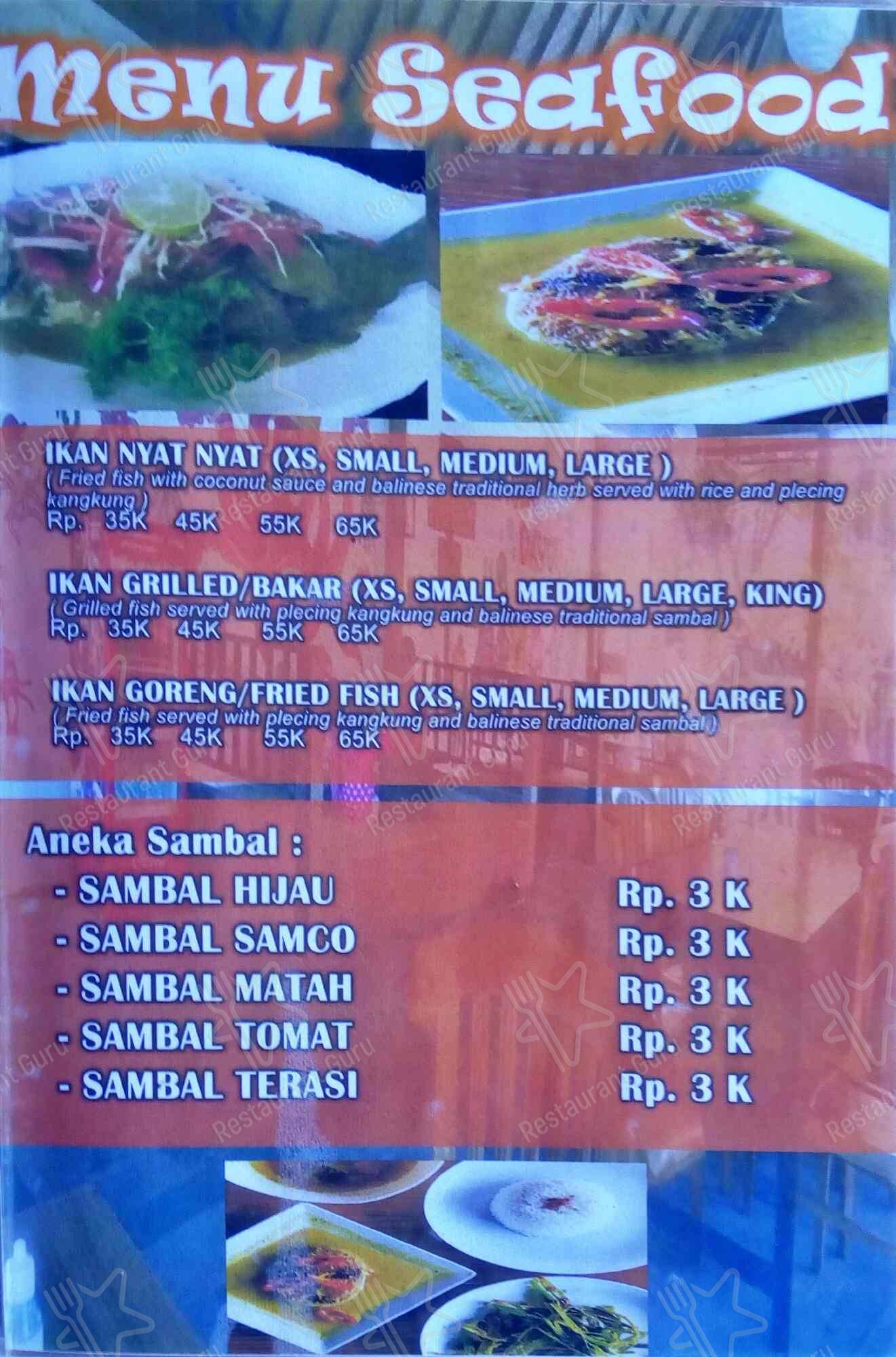 Menu at Kubu Dayuh 3 restaurant, Padang Kerta