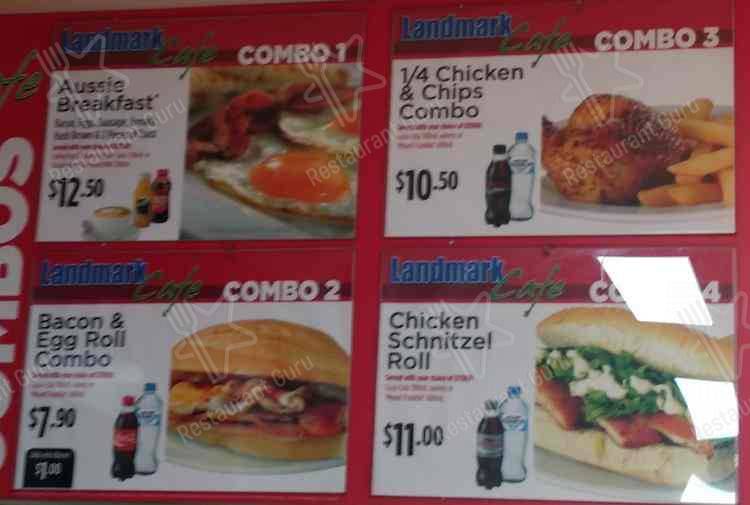 Menu at Landmark Cafe, Silverwater
