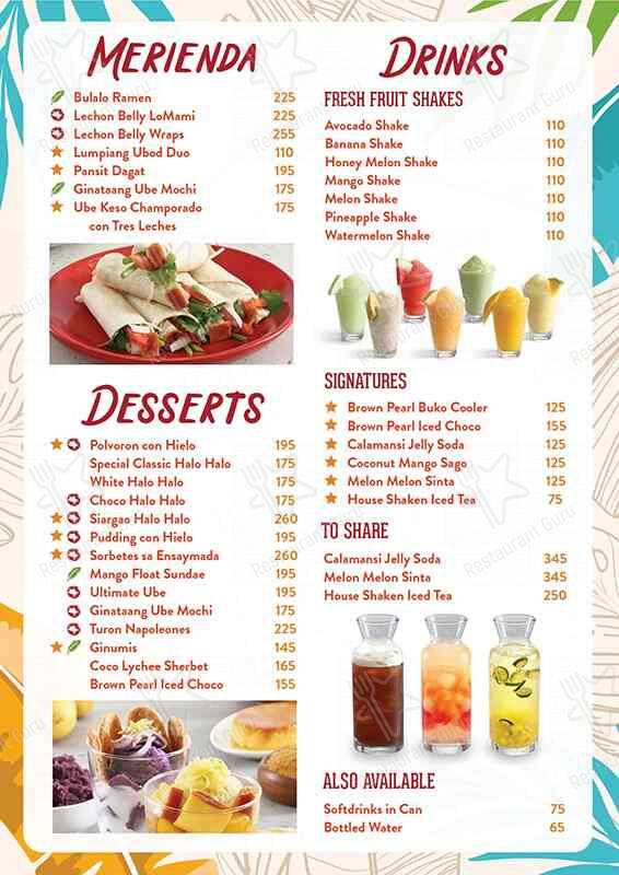 Menu at Lechoneria restaurant, Quezon City