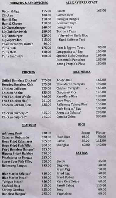 Menu at Little Quiapo desserts, Quezon City