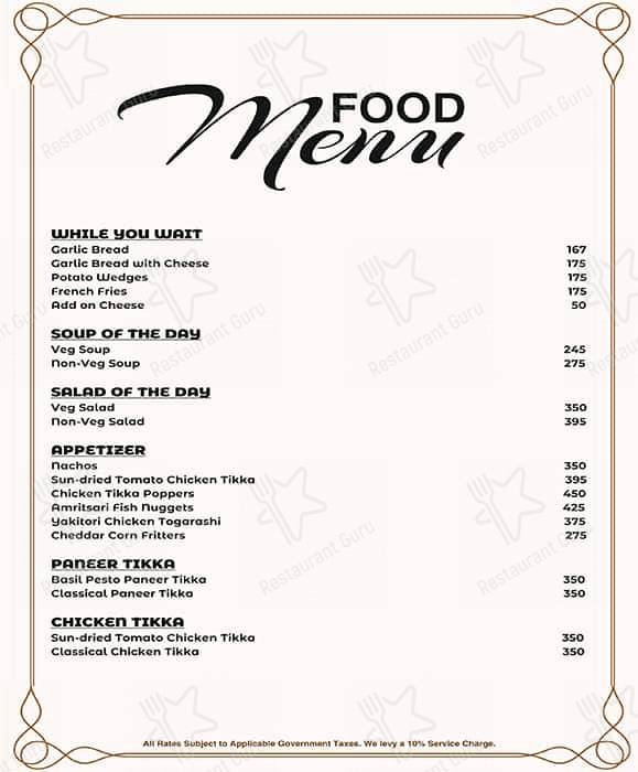 Menu at Otium RoofTop Lounge Bar, Mumbai