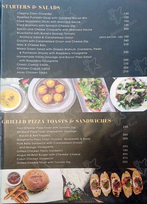 Menu at The Old Spaghetti House restaurant, Makati, G/F