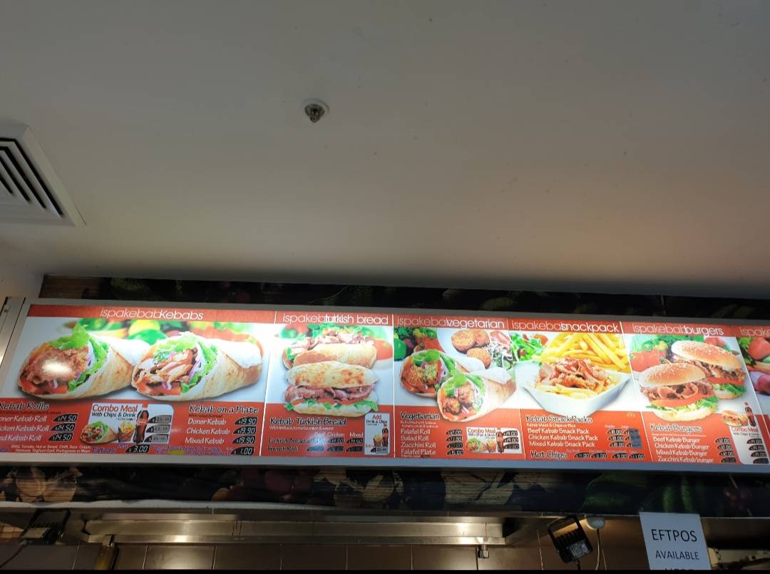 Menu at ispa KEBAB & COFFEE cafe, Taree