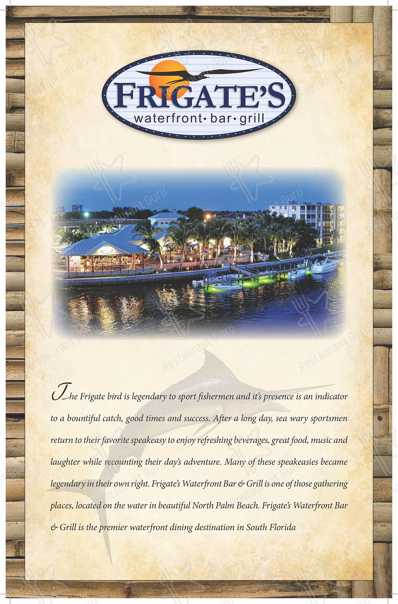 Menu at Frigate's Waterfront Bar & Grill - Melbourne, Melbourne
