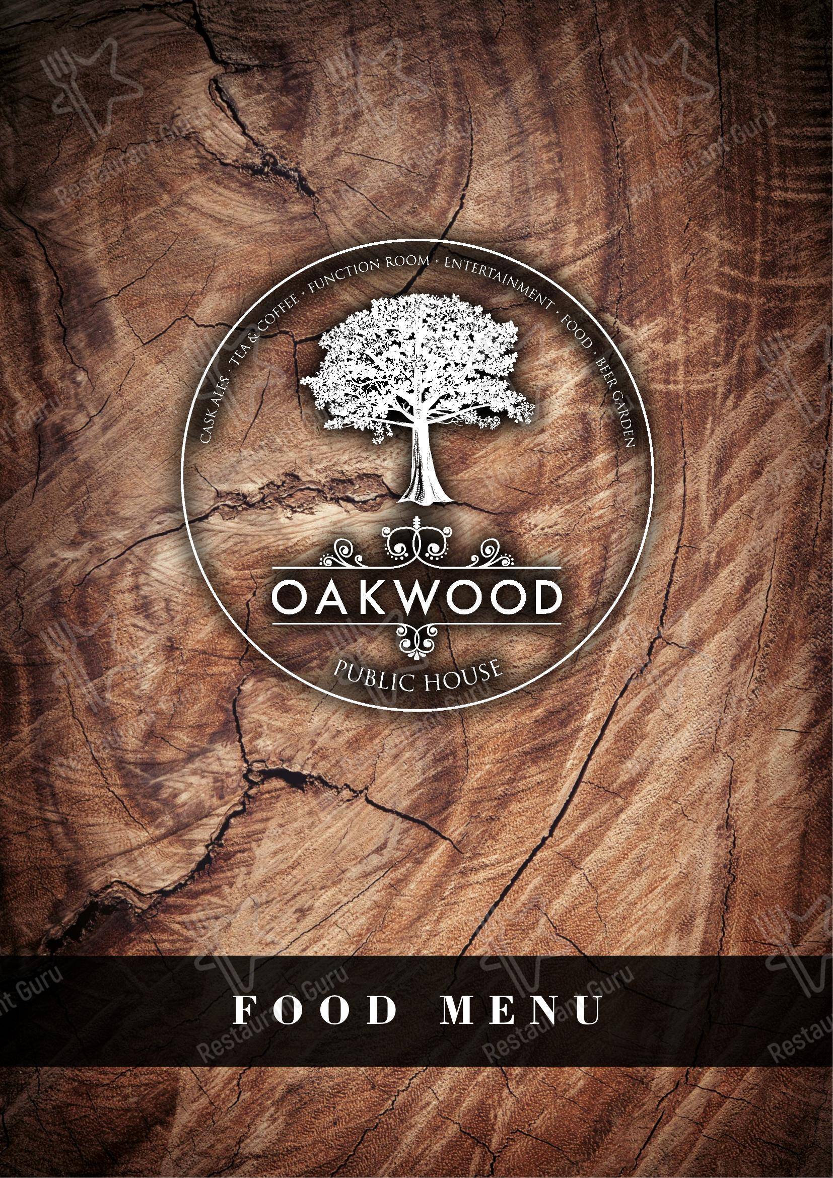 Menu at The Oakwood pub & bar, Glossop
