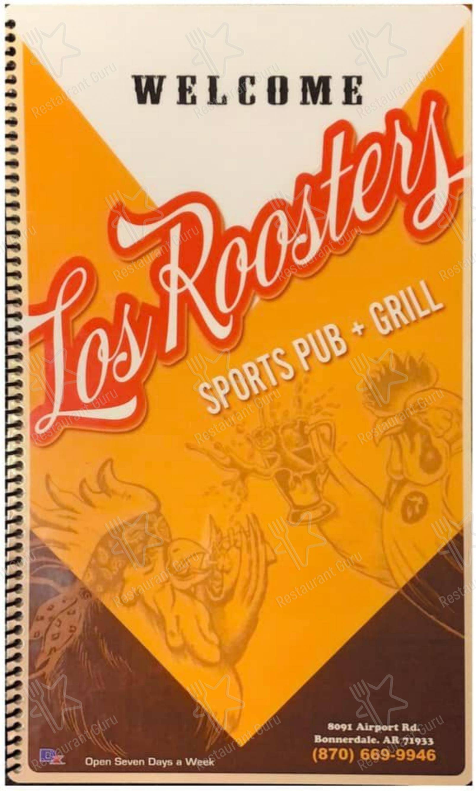 Menu at Los Roosters pub & bar, Bonnerdale
