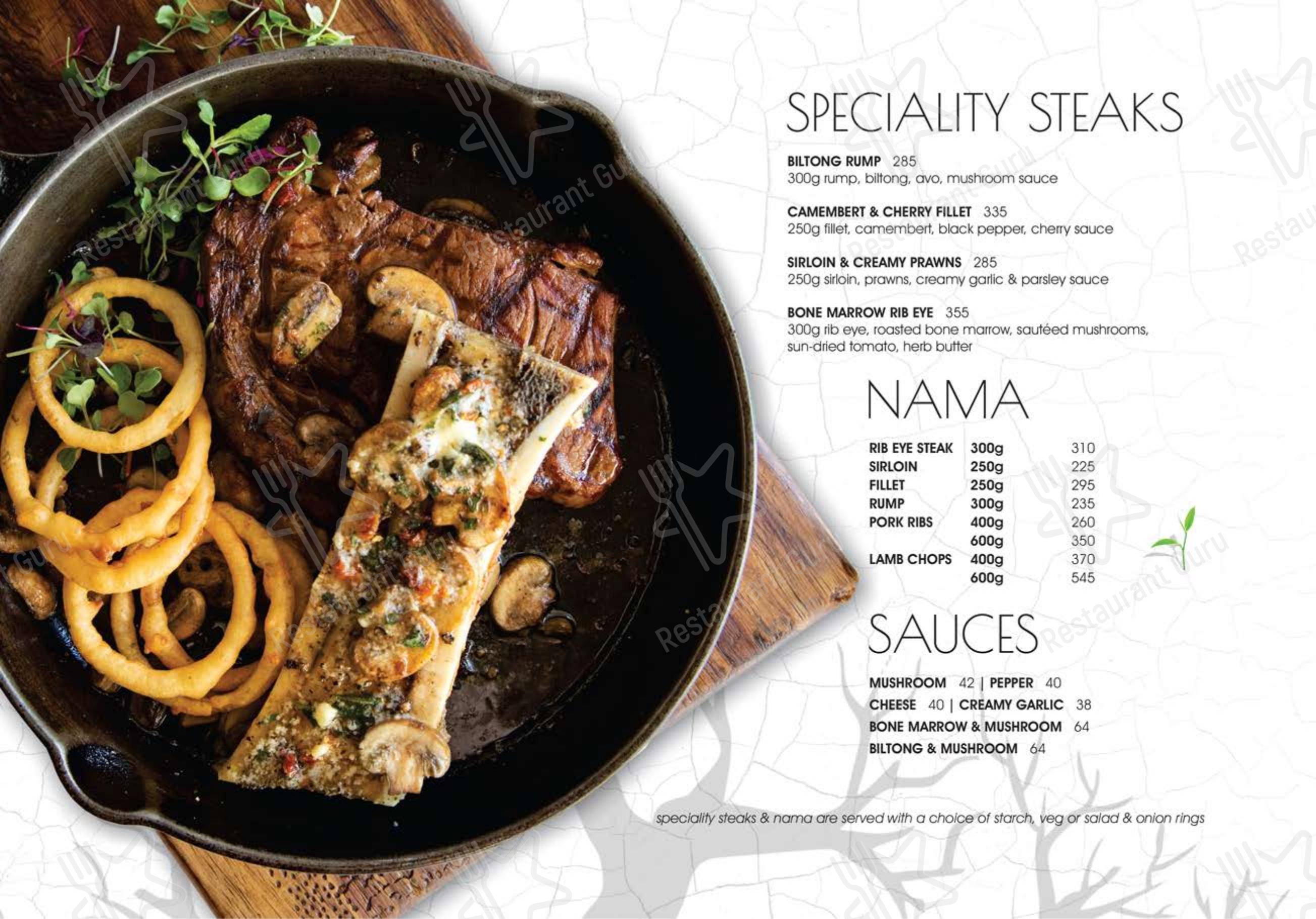 Menu at Baobab Cafe & Grill, Pretoria, Menlyn Shopping Centre