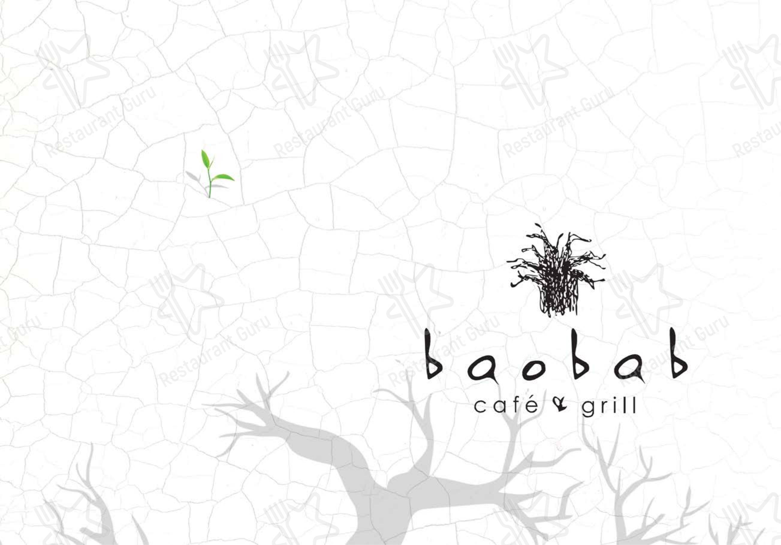 Menu at Baobab Cafe & Grill, Pretoria, Menlyn Shopping Centre