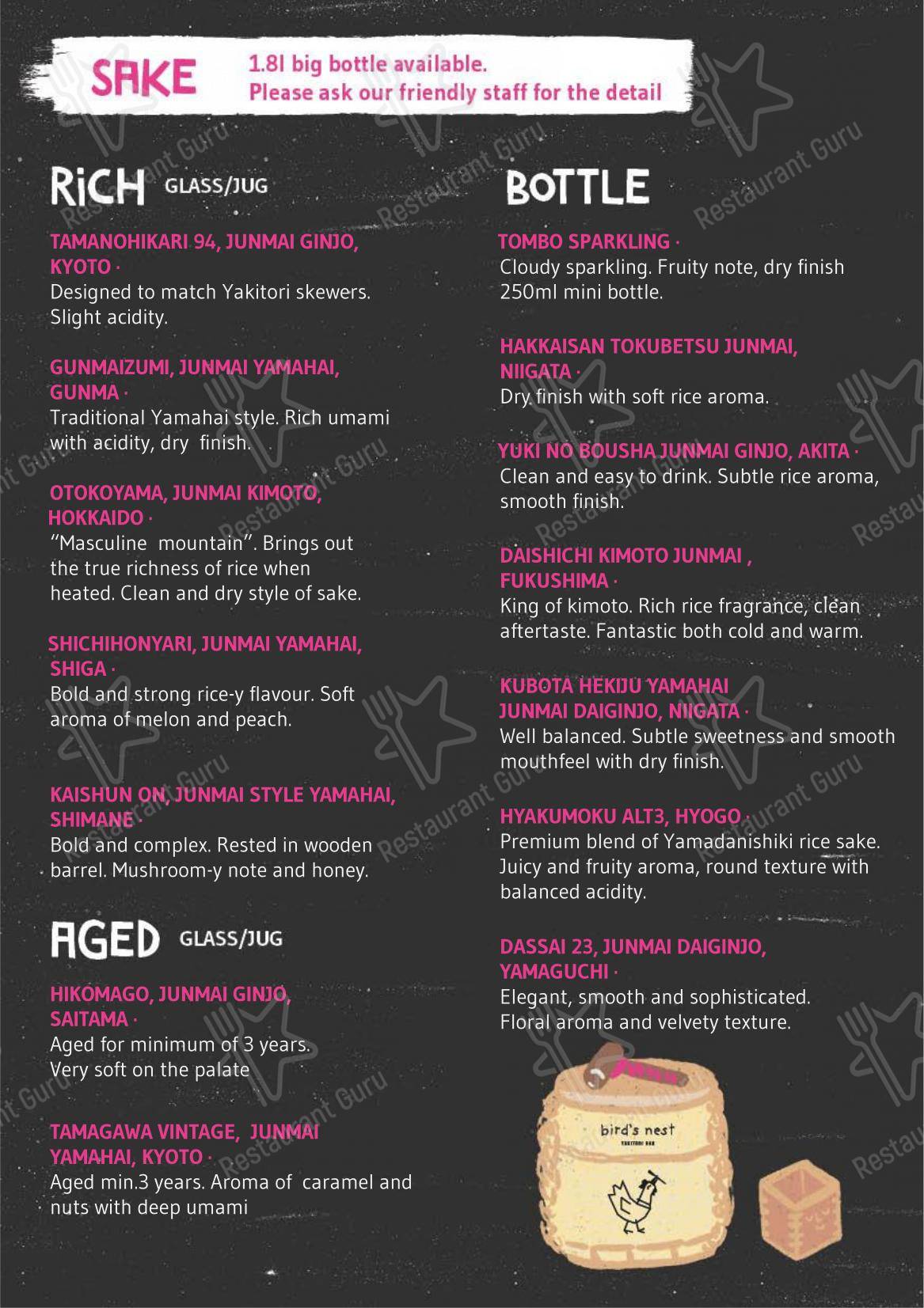 Carta del restaurante Bird's Nest - Fortitude Valley, Fortitude Valley ...