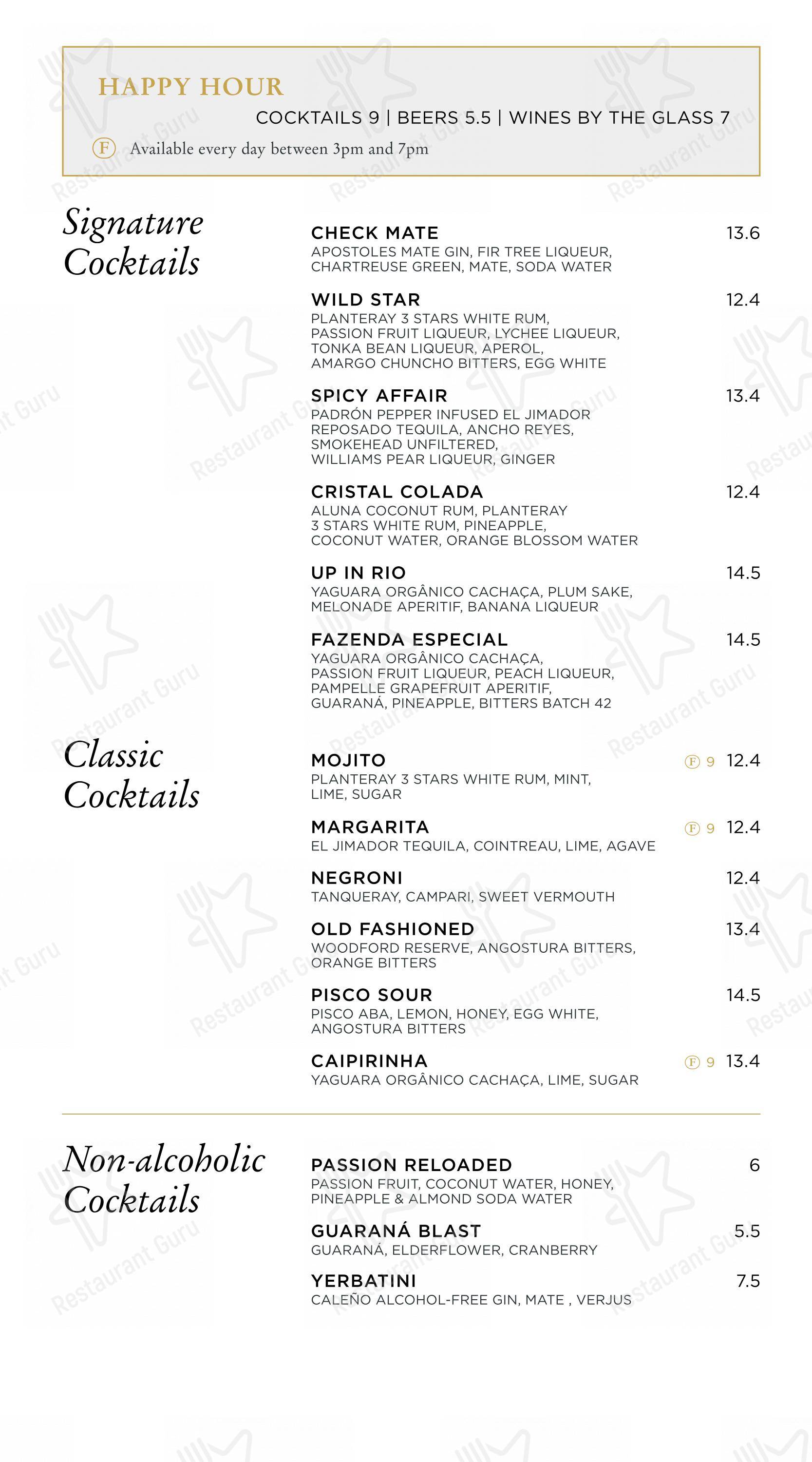Menu at Fazenda Rodizio Bar & Grill Manchester, Manchester