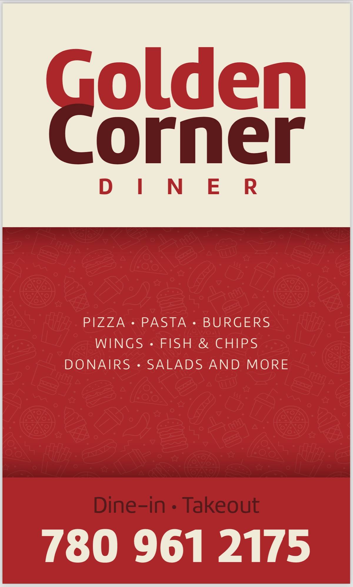 Menu au Golden Corner Diner restaurant, Canada