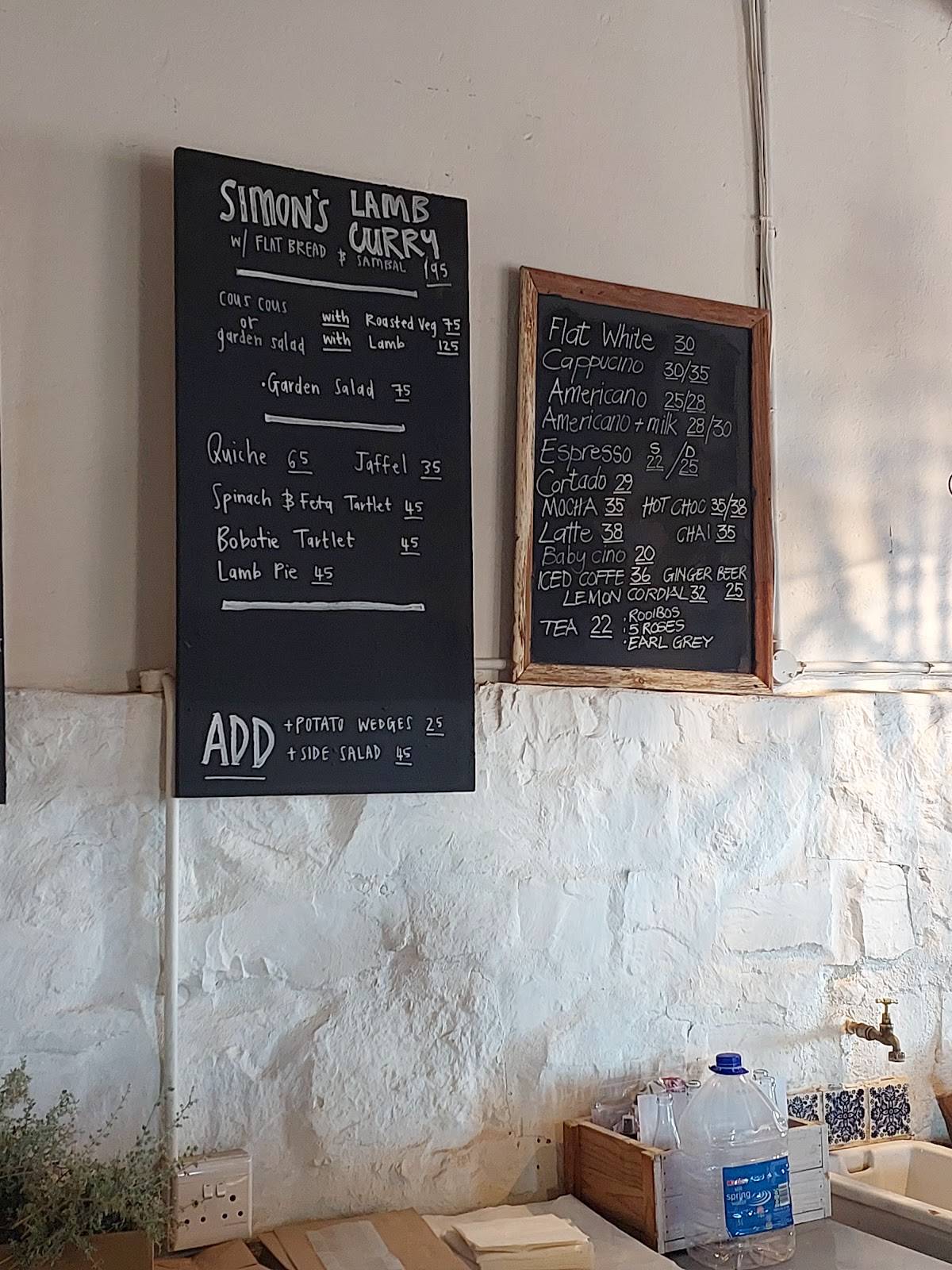 Menu at Karoo Padstal restaurant, South Africa, Farm Kantfontein