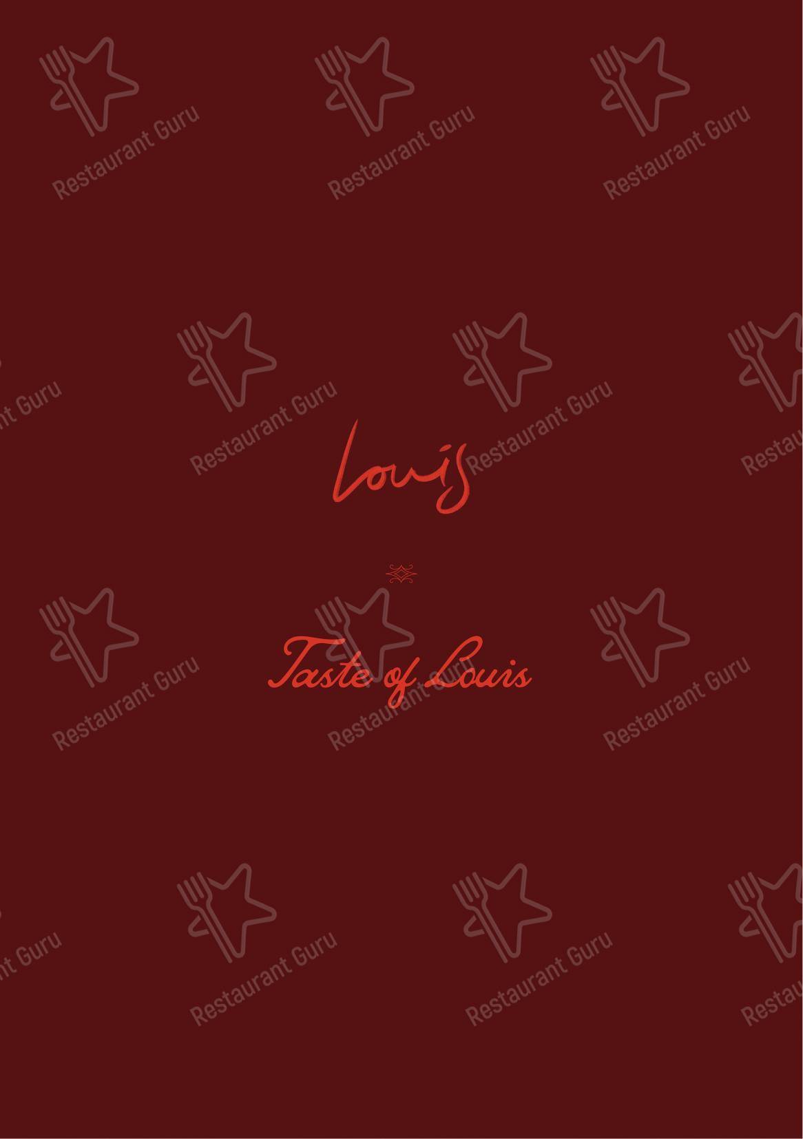 Menu at Louis Restaurant, Manchester