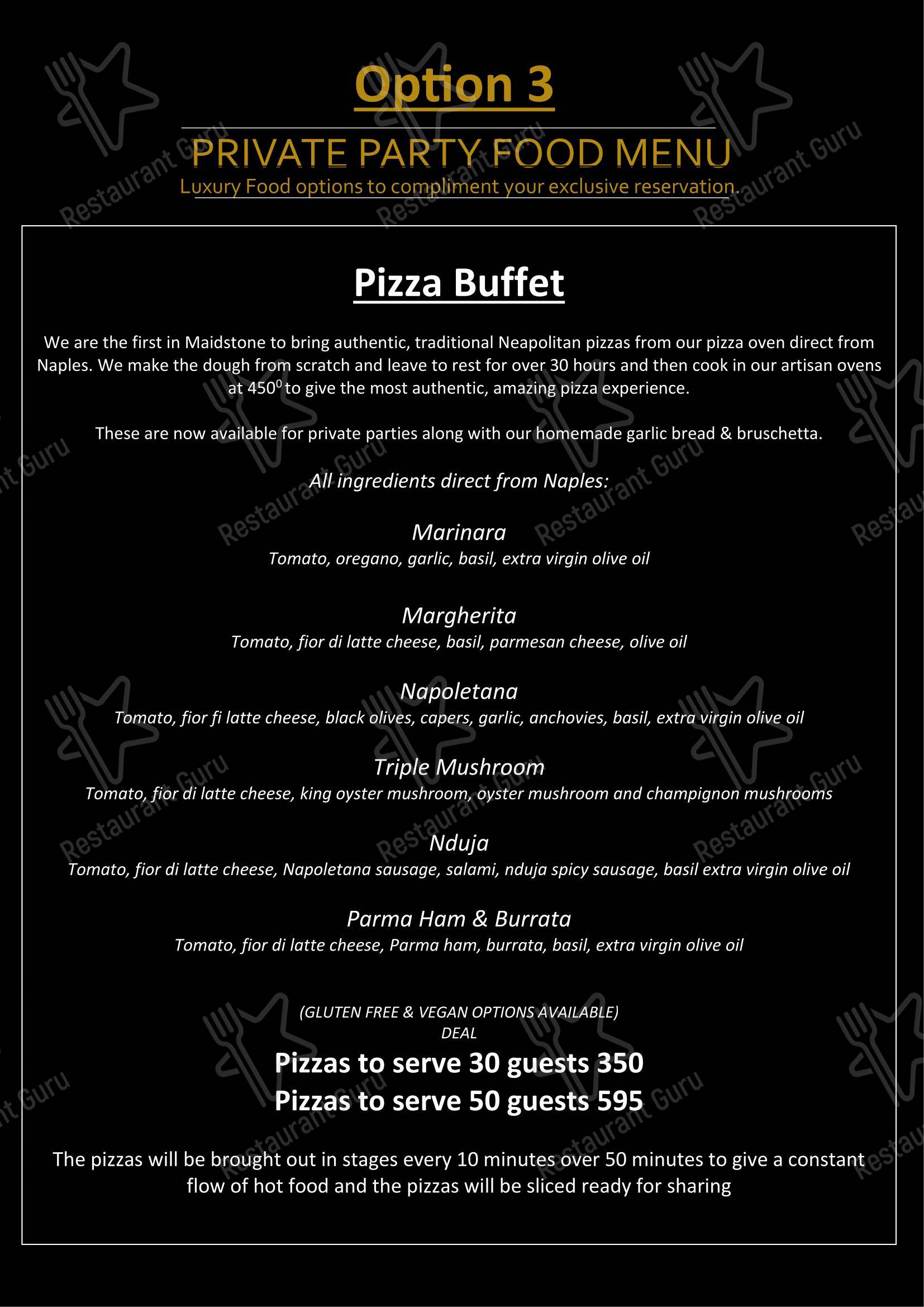 Menu at Mu Mu: Lounges Cabaret Club, Maidstone