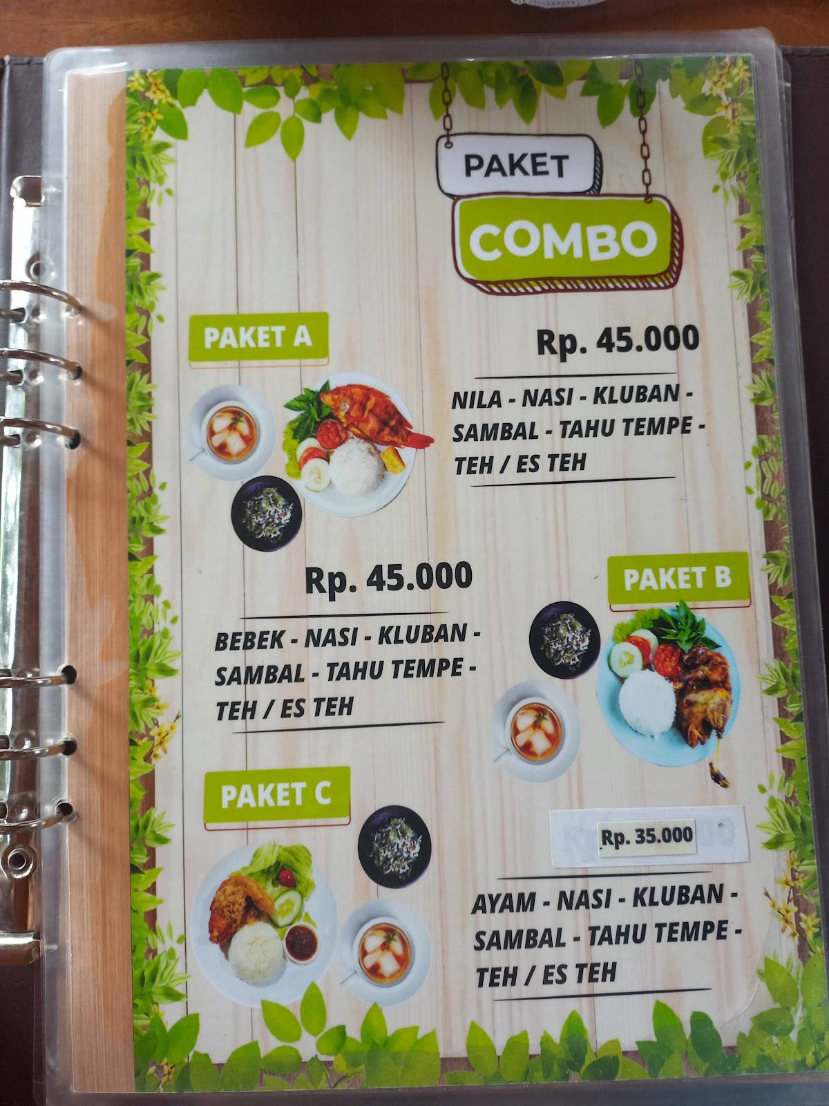 Carta del restaurante SOBO JOGLO Jawi Jawi, Indonesia